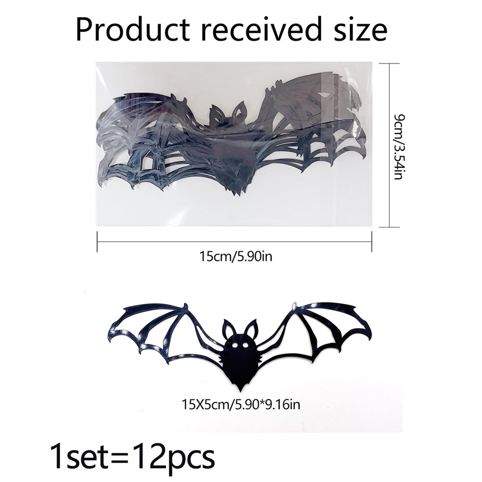 12PC Halloween 3D Bats Wall Decor Sticker , Halloween Felting Decor ...
