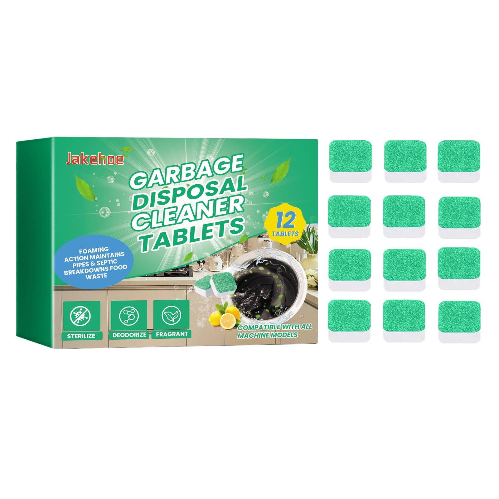 12PC Home Kitchen Grease Cleaning Block,Garbage Disposal Cleaner ...