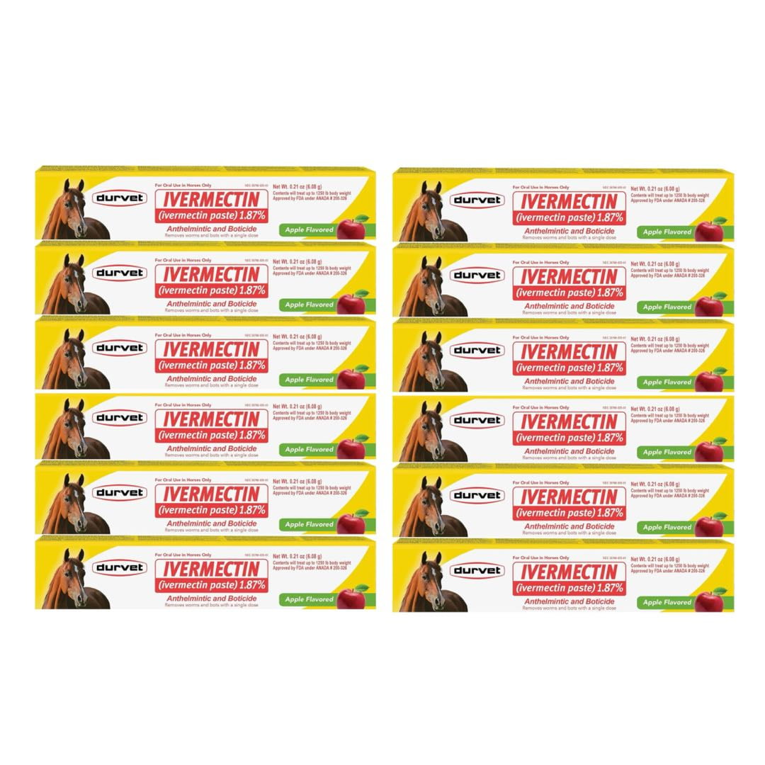 12PC Iverme_ctin Paste 6.08g Tubes Apple Flavor Safe & Effective Wormer ...