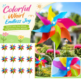 12PC Rainbow Pinwheels 8 Leaves Wind Plastic Windmill for Party ...