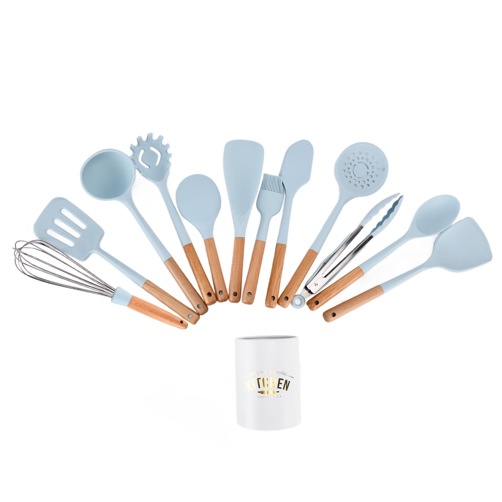 12PC Silicone Kitchen Utensil Set, Heat , Non,Stick, Safe Cooking Tools ...