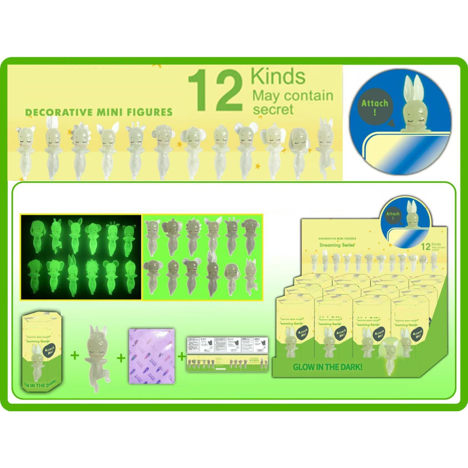 12PC Sonny Angels Figure Hipper Sonny Angel Babies Glow in the Dark ...