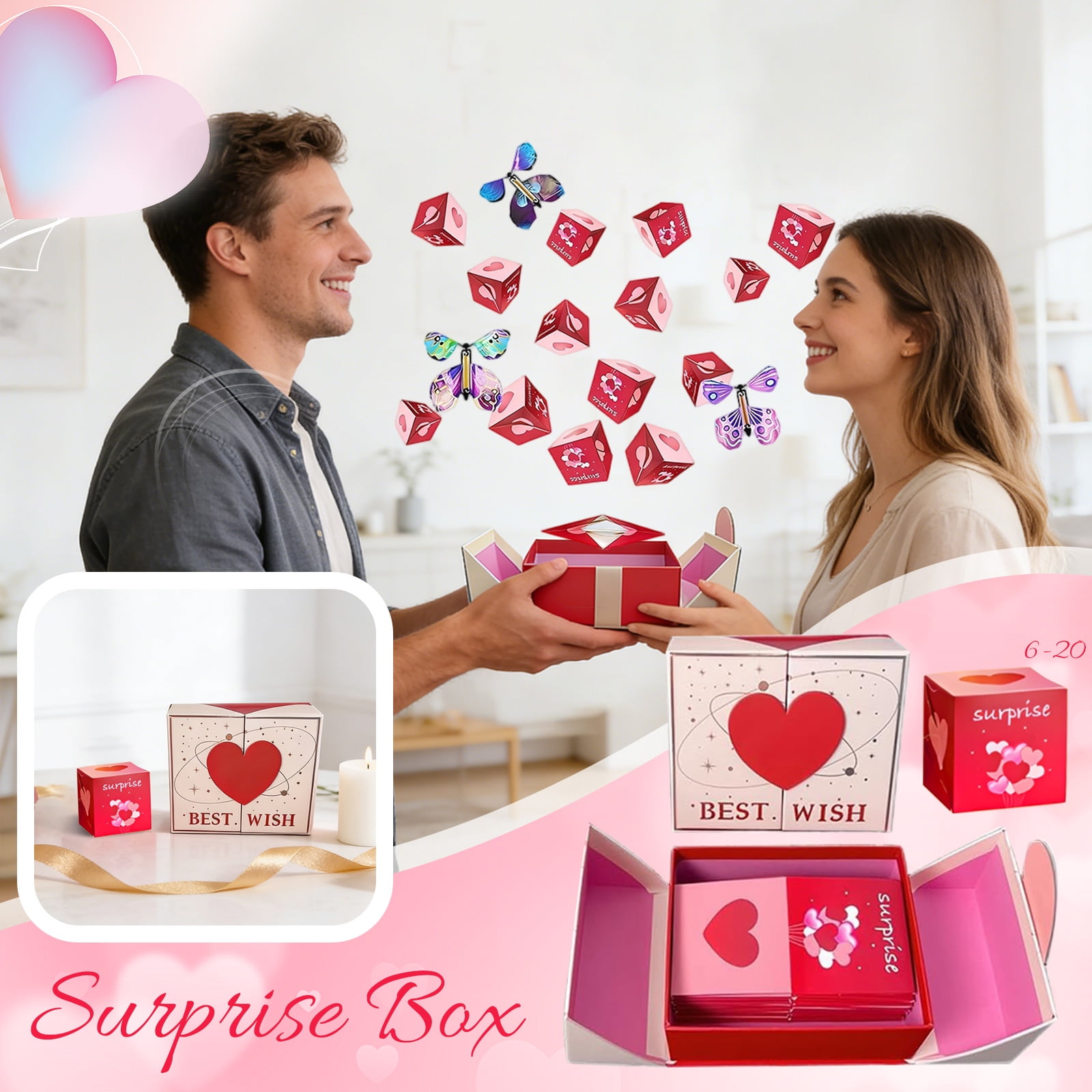 12PC Valentines Surprise Gift Box, Explosion Box Valentines Gifts,Pop ...