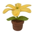 12PC Yellow Minibee Hand Crocheted Artificial Lily Potted Fake Plant ...