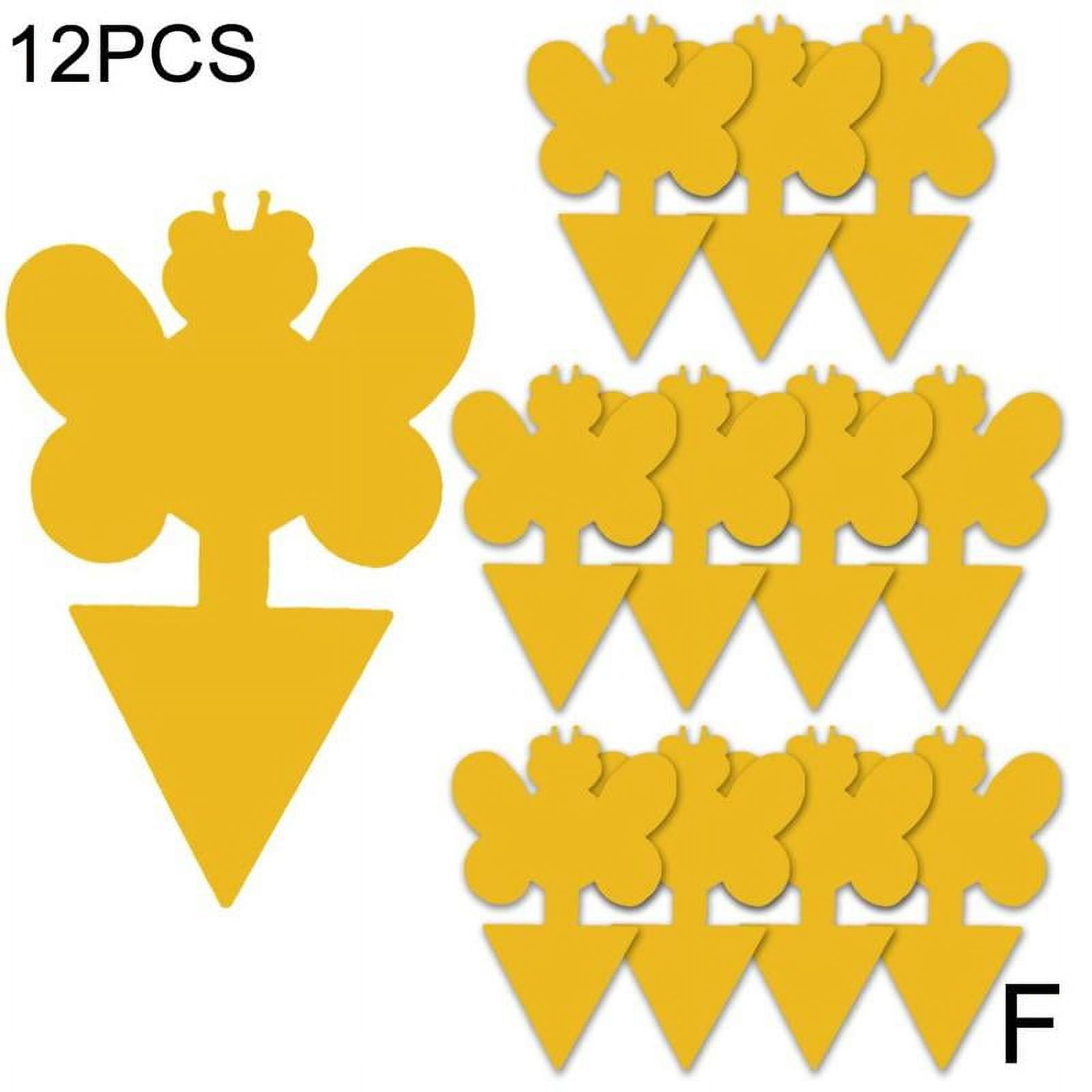 12PC Yellow Sticky Fly Trap Paper Traps Fruit Flies Catcher Glue Insect ...