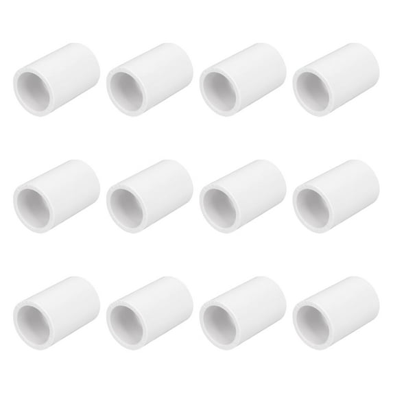 12PCS 1/2 Inch PVC Pipe Coupling Adapter, Slip Socket Connectors for ...