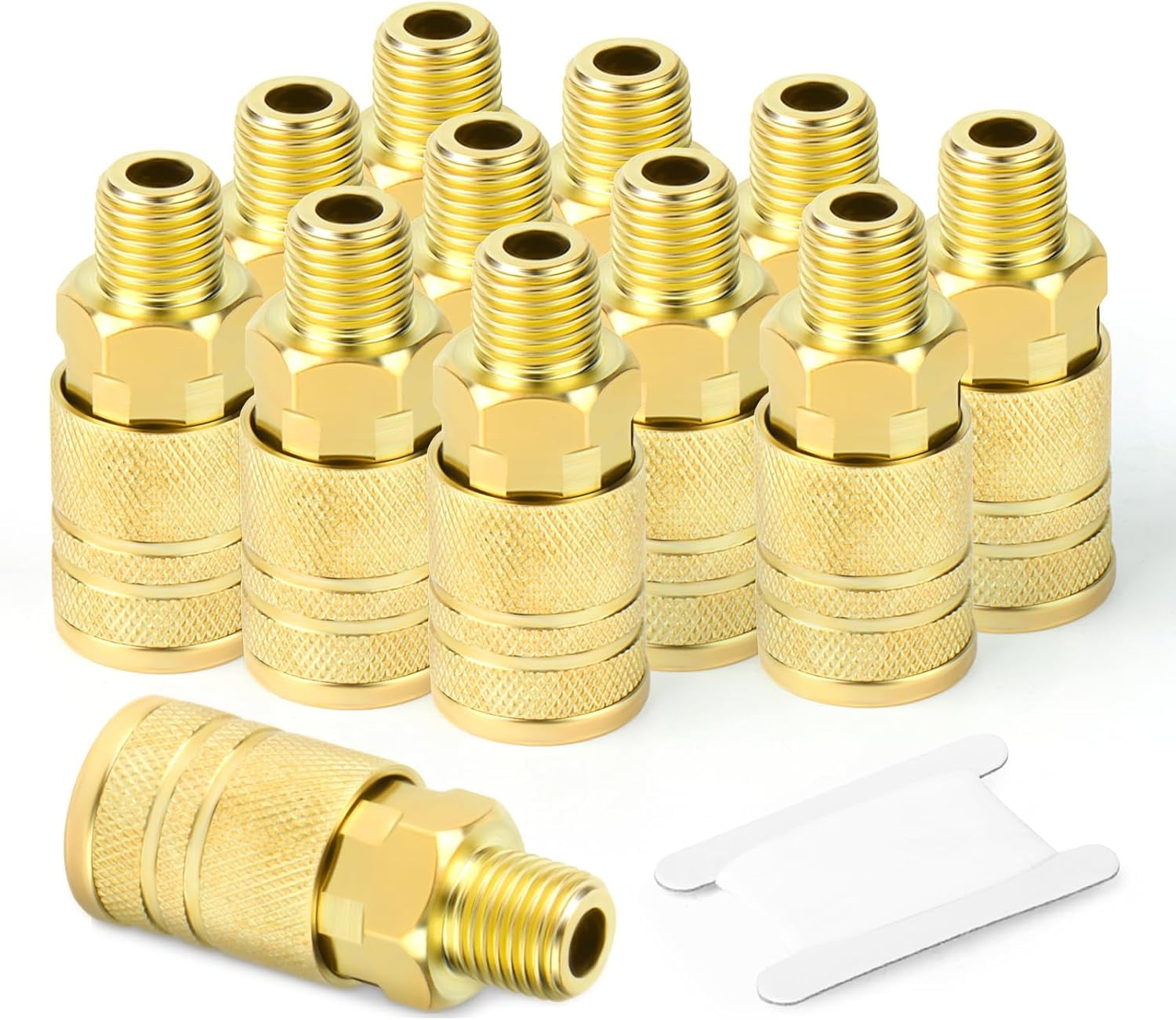 12PCS 1/4-Inch Male Industrial Coupler,1/4 Inch NPT Male Threads Size, Quick Connect Air Coupler ...