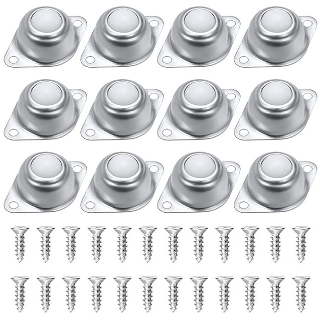12PCS 1" Ball Bearing Rollers, Nylon Silenced Ball Transfers, 360 ...