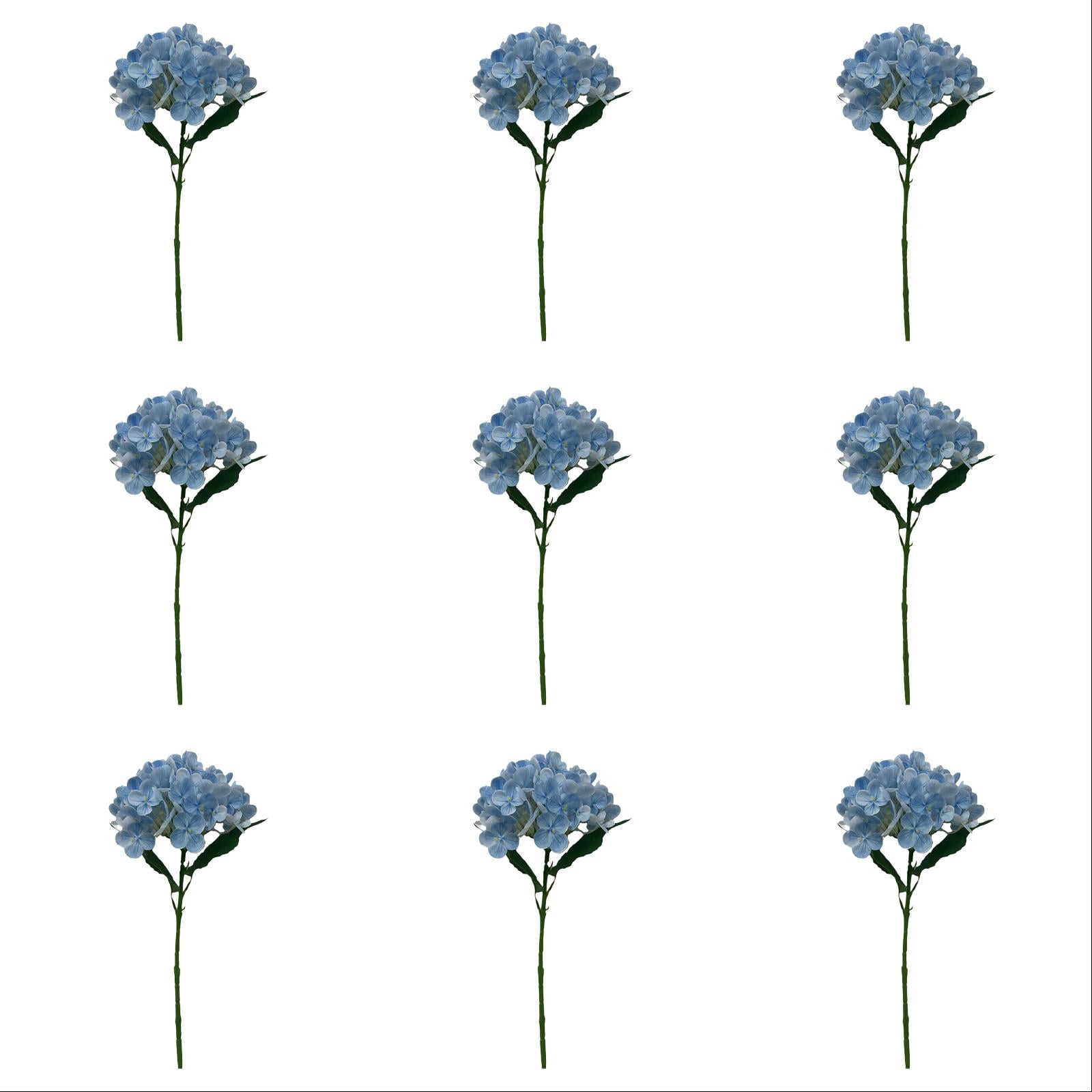 12PCS 17.71" Real Touch Hydrangea Artificial Flowers - Blue Hydrangeas ...