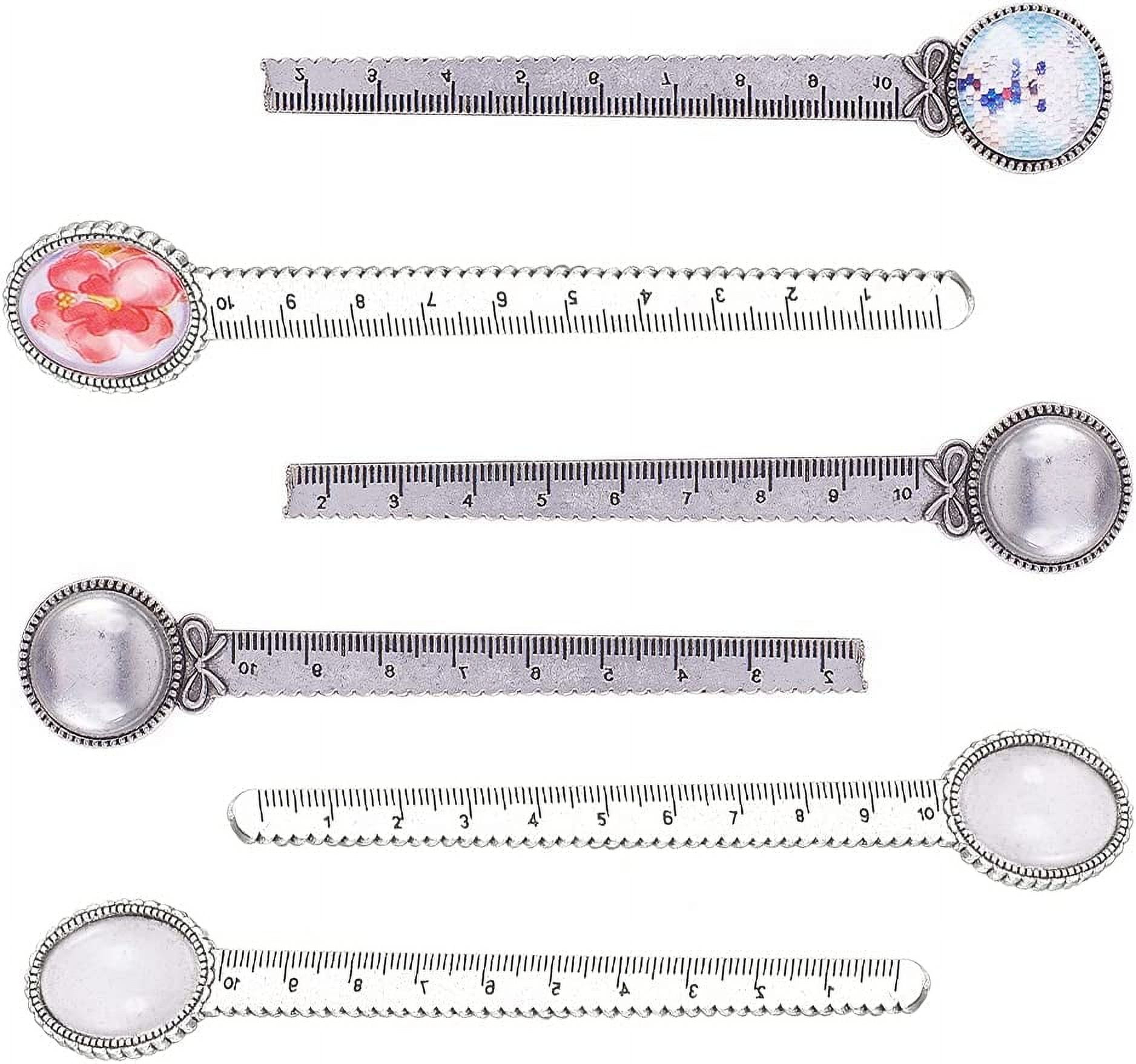 12PCS 2 Styles Ruler Bookmark Pendant Tray Kit 6Pcs Round Bookmark ...