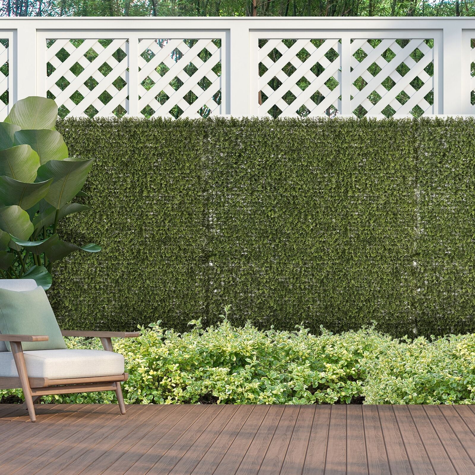 12PCS 20" x 20" Artificial Boxwood Wall Panel Float Grass Privacy Fence ...