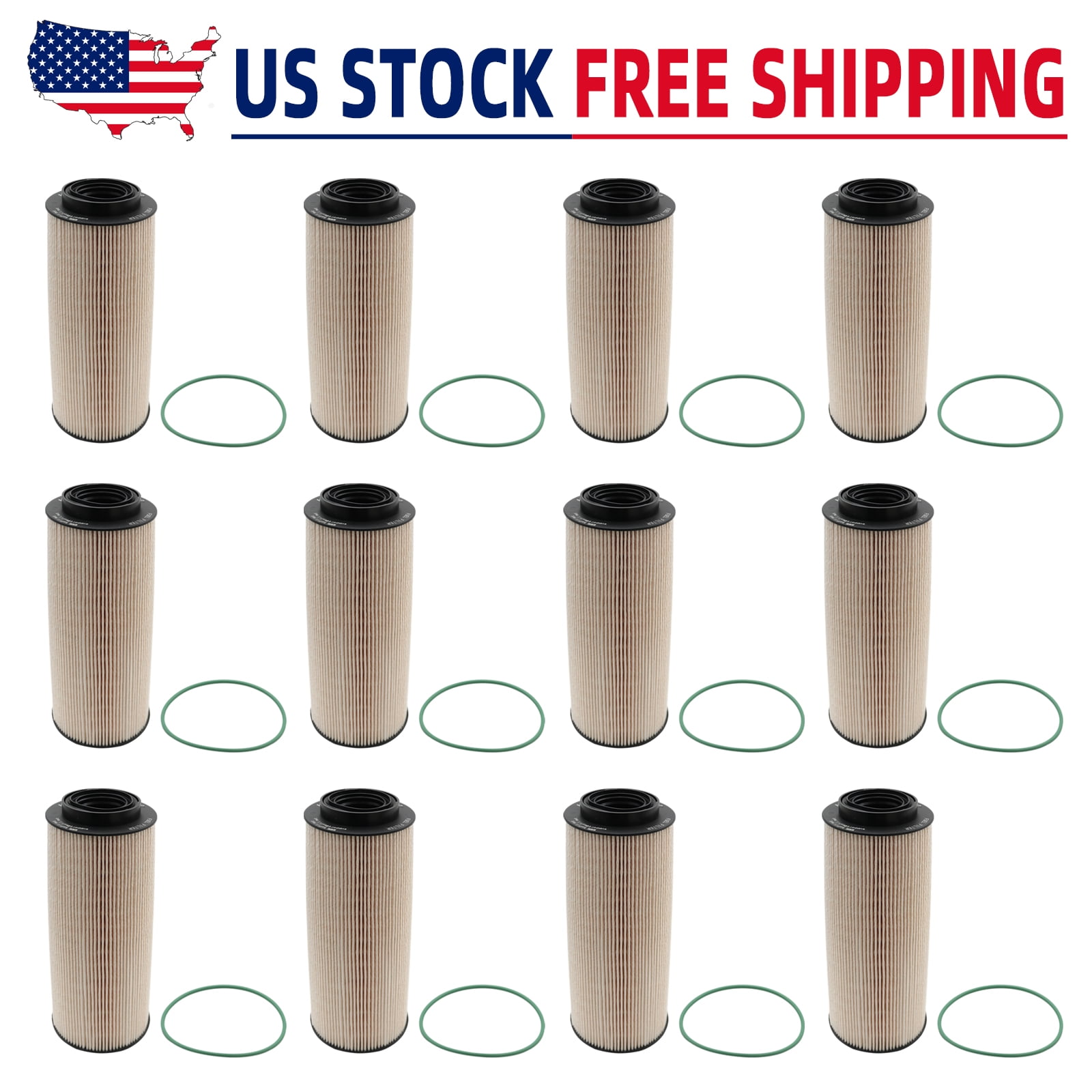 12PCS 2277129 Fuel Filter With Ring 2277129 2277129PE For 2164463 ...