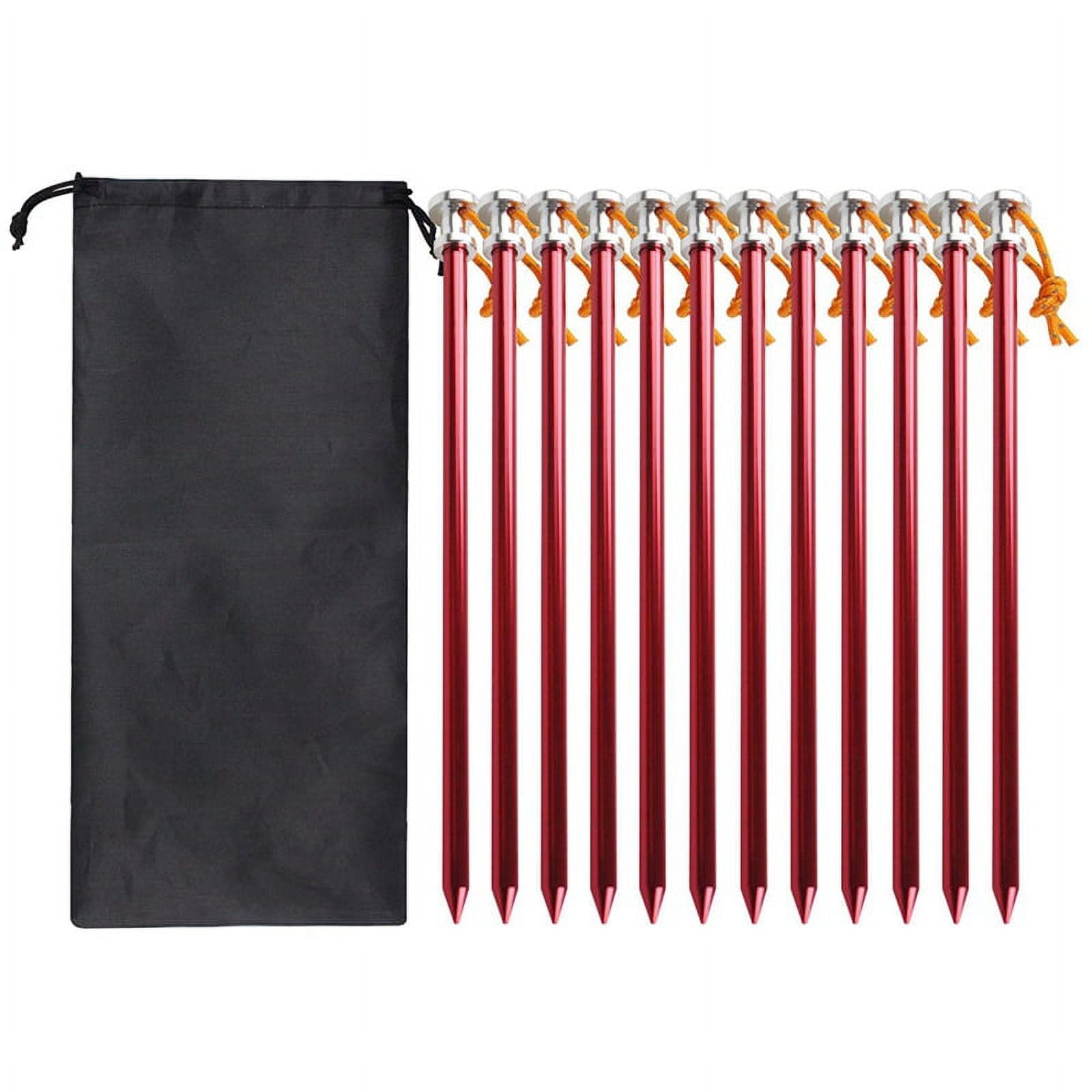 12PCS 23cm Outdoor Tent Pegs Ground Nails with Storage Bag Windproof ...