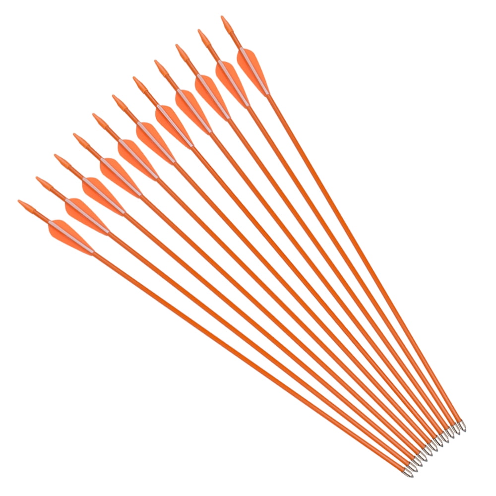 12PCS 24-28inch Fiberglass Archery Arrows Recurve Bow Compound Bows ...