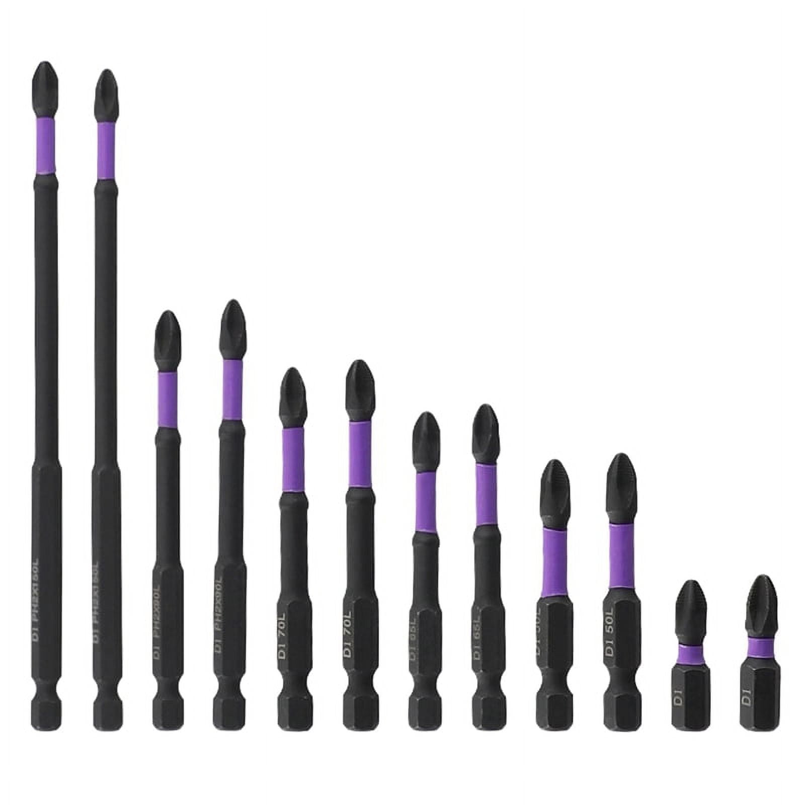 12PCS 25-150mm Magnetic Impact Bit Anti-Slip Screwdriver Bit Set for ...