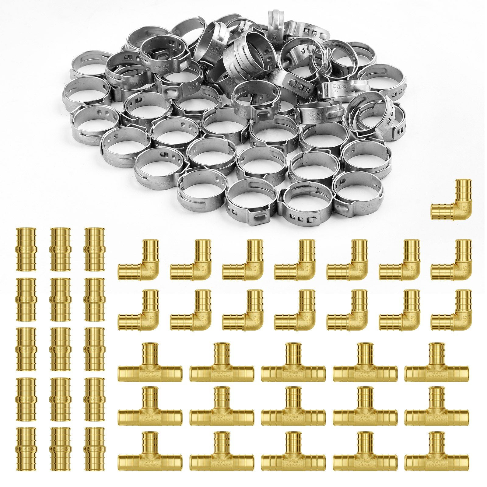 12PCS 3/4" Brass Air Fittings, 3/4 NPT Thread, Clamp-Style Connectors for Pneumatic Systems ...