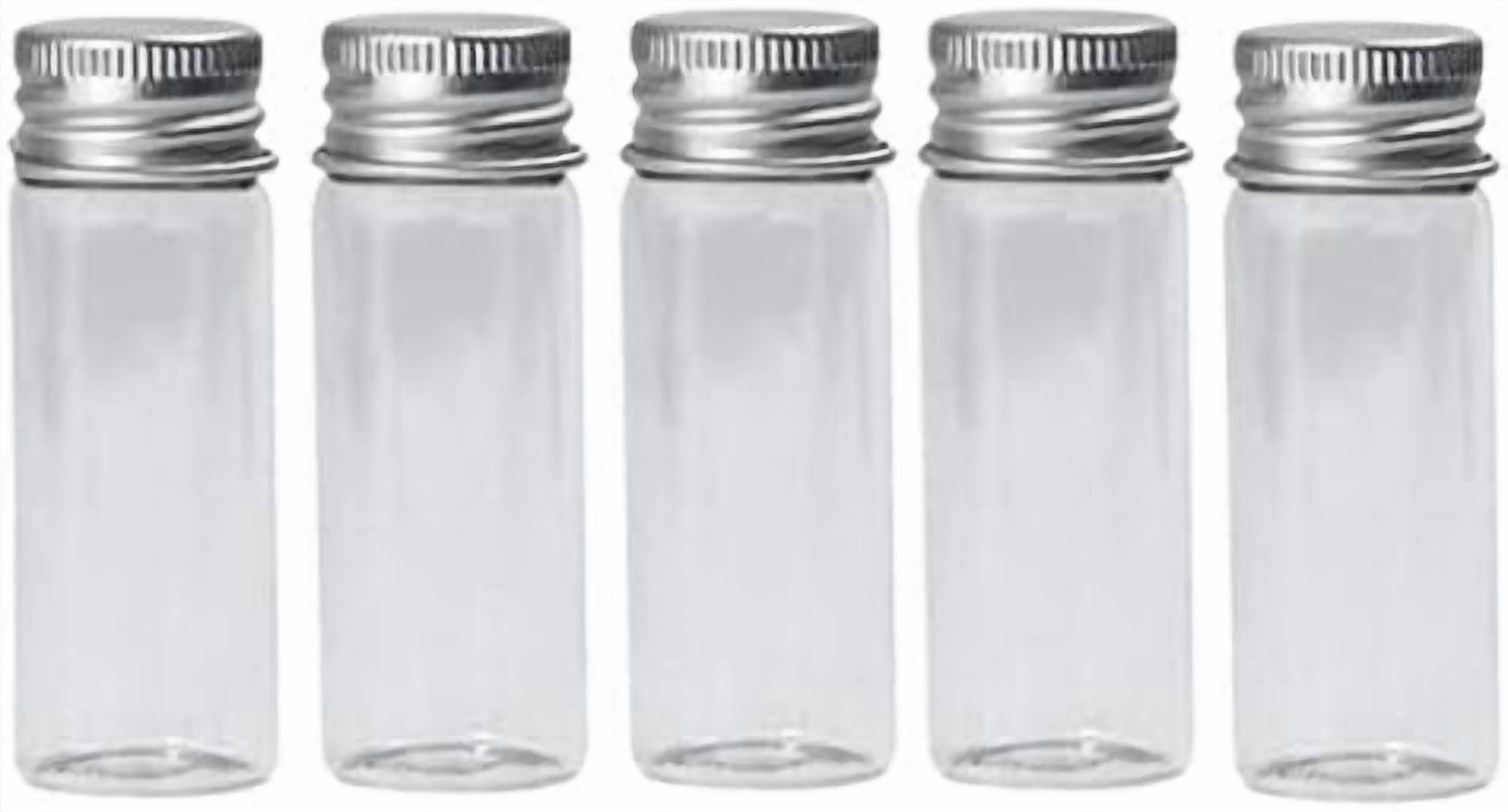 12PCS 30ML 1OZ Transparent Empty Glass Wish Bottles with Threaded ...