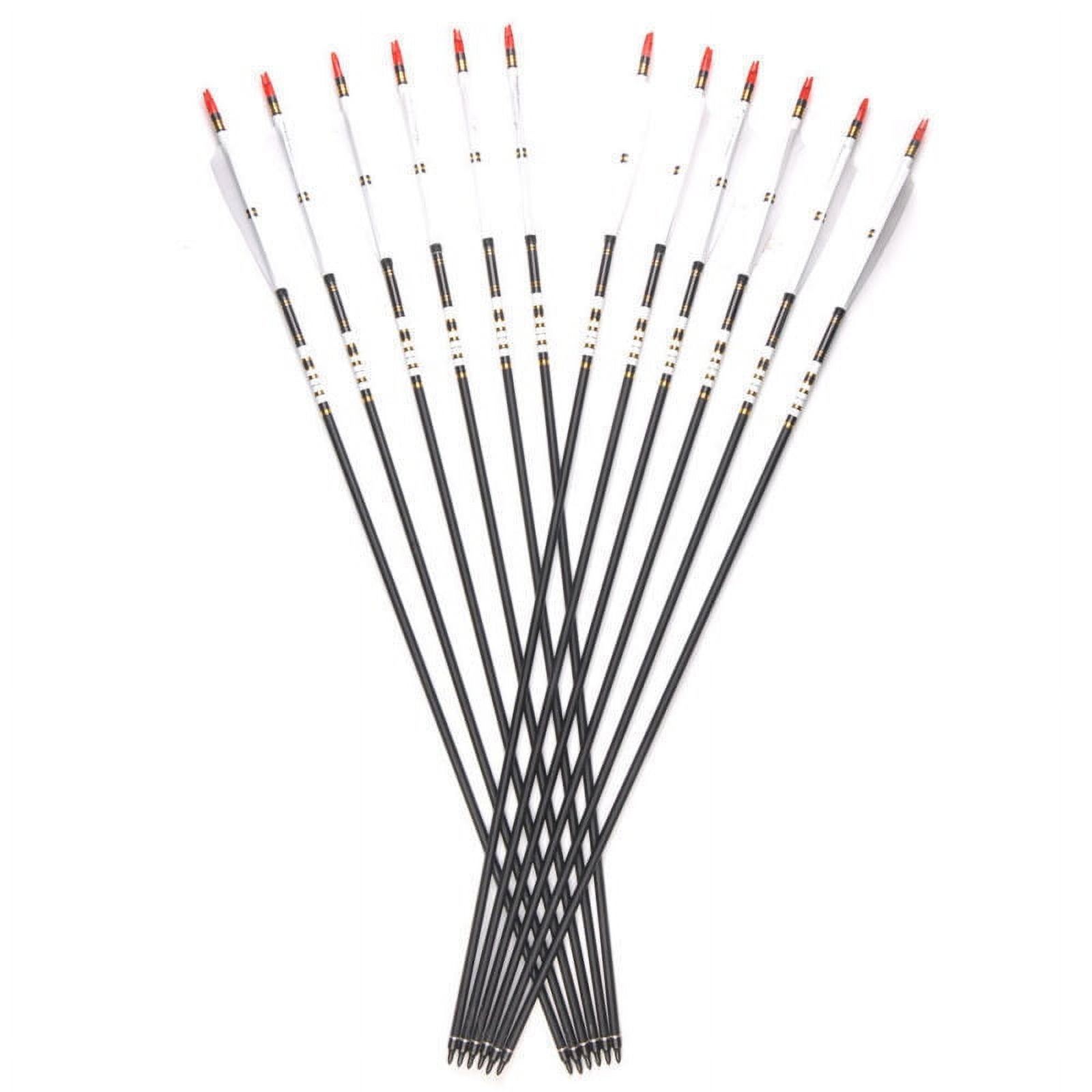 12PCS 31"Archery Carbon Arrows Shaft SP500 W/Turkey Feather F Recurve ...