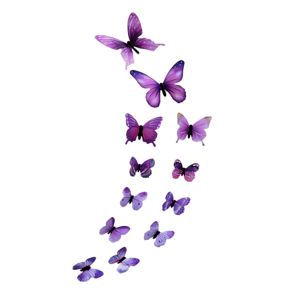 12PCS 3D Colorful Butterfly Wall Stickers,Exquisite Butterfly Wall ...