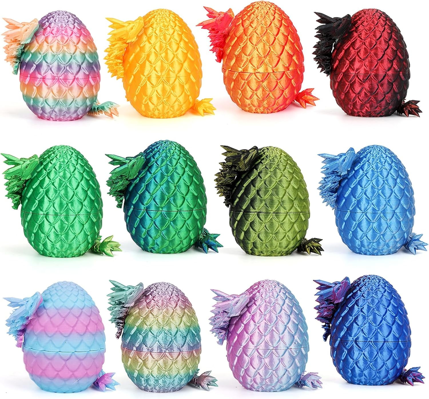12PCS 3D Printed Dragon Eggs with Dragon Inside,3D Printed Articulated ...