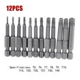 12PCS 50mm for Torx Screwdriver Set for T5-T40 with 1/4 Inch Hex Shank ...