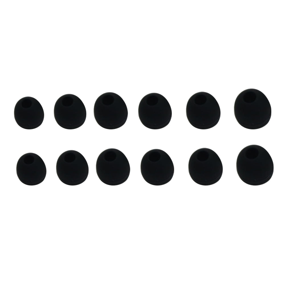 12PCS / 6 Pairs Replacement Earbuds Ear Tips Ear Buds Silicone Tips for ...