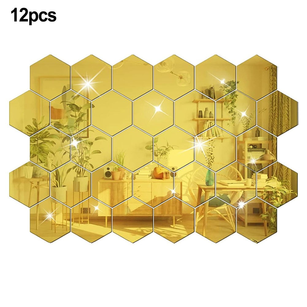 12PCS Acrylic Hexagonal Mirror Wall Stickers 3D DIY Wall Mirrors for ... 12PCS Acrylic Hexagonal Mirror Wall Stickers 3D DIY Wall Mirrors for ...