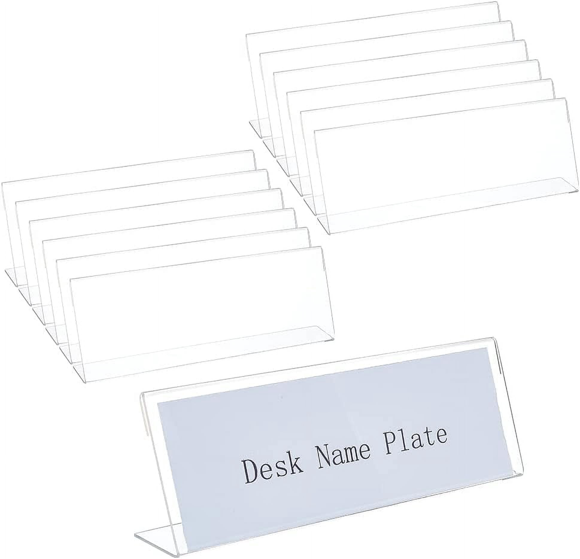 12PCS Acrylic Name Plates for Desks with Protective Film 1.37x8.5x3inch ...