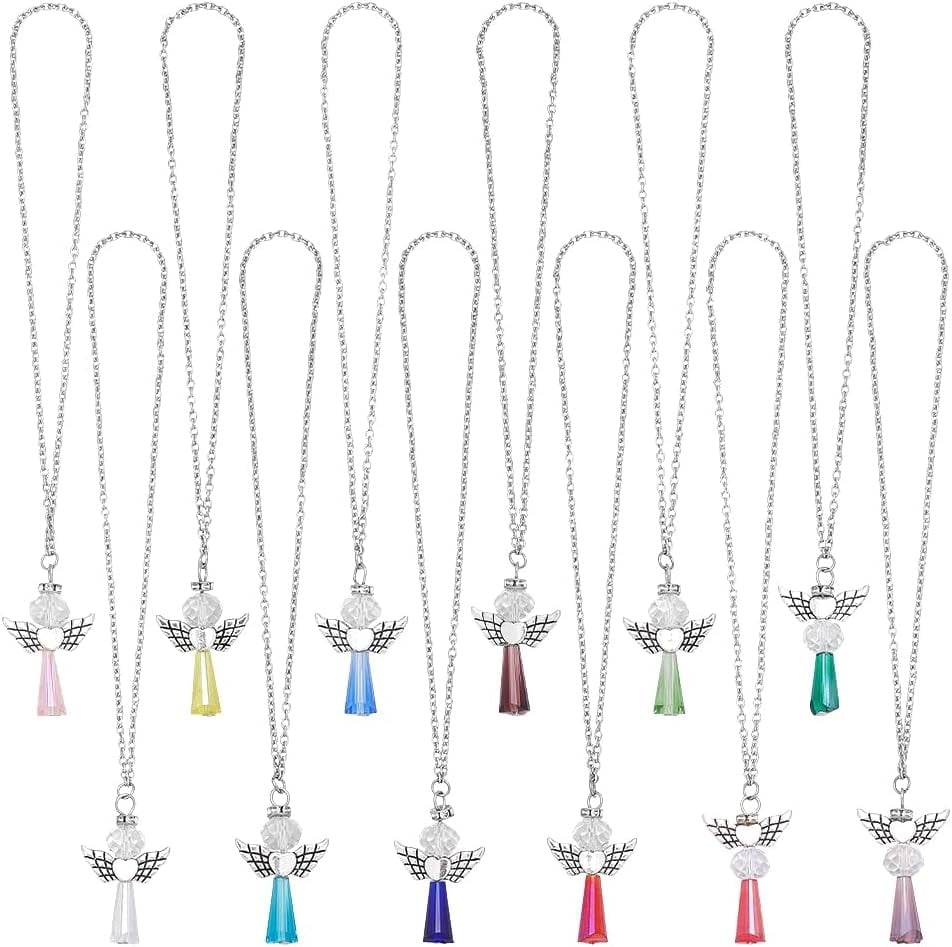 12PCS Angel Car Charms 12 Colors Angel Rear View Mirror Charm Guardian ...