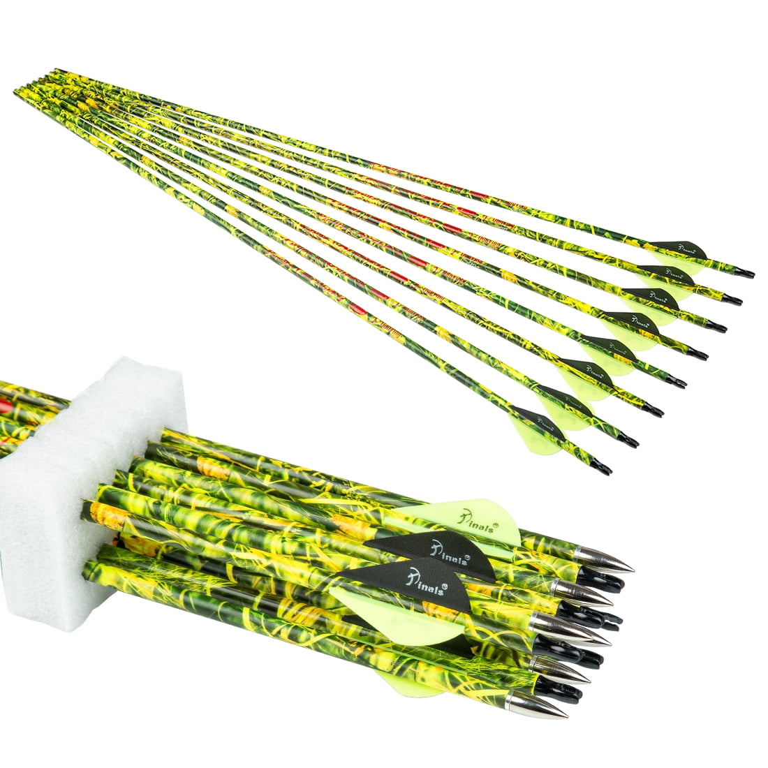12PCS Archery 28 In 300 340 350 400 Spine Carbon Hunting Arrows for ...