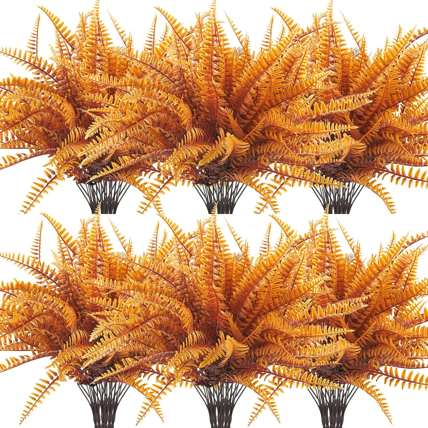 12PCS Artificial Ferns for Outdoors, Fake Fall Boston Fern Plants UV ...