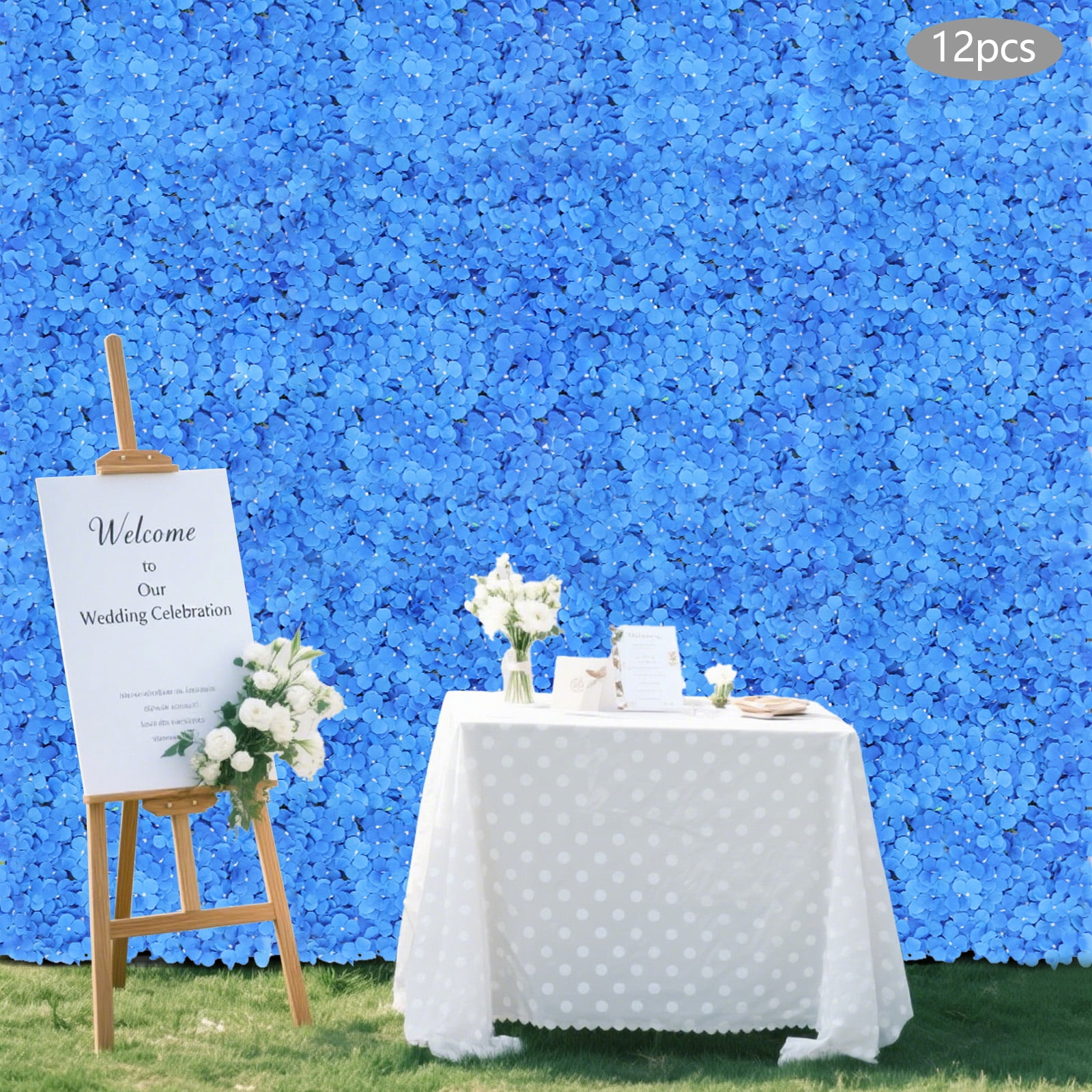 12PCS Artificial Flower Wall Panels, Artificial Flower Wall Backdrop ...