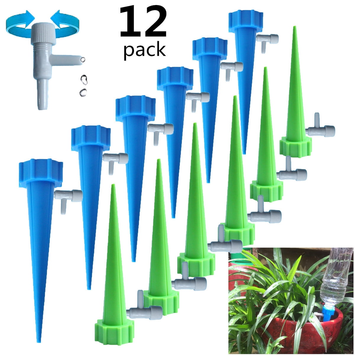 12PCS Automatic Irrigation Drippers with Slow Release Vacation Plant ...