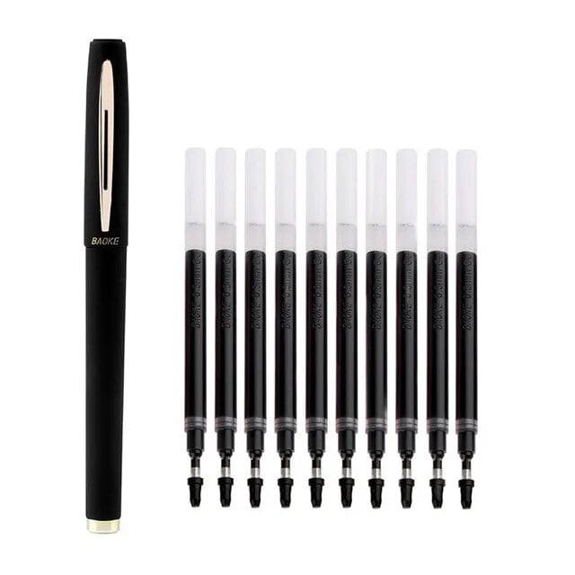 12PCS Baoke Large Capacity Ink Gel Pens & Water-Based Refill 0.5/0.7/1 ...