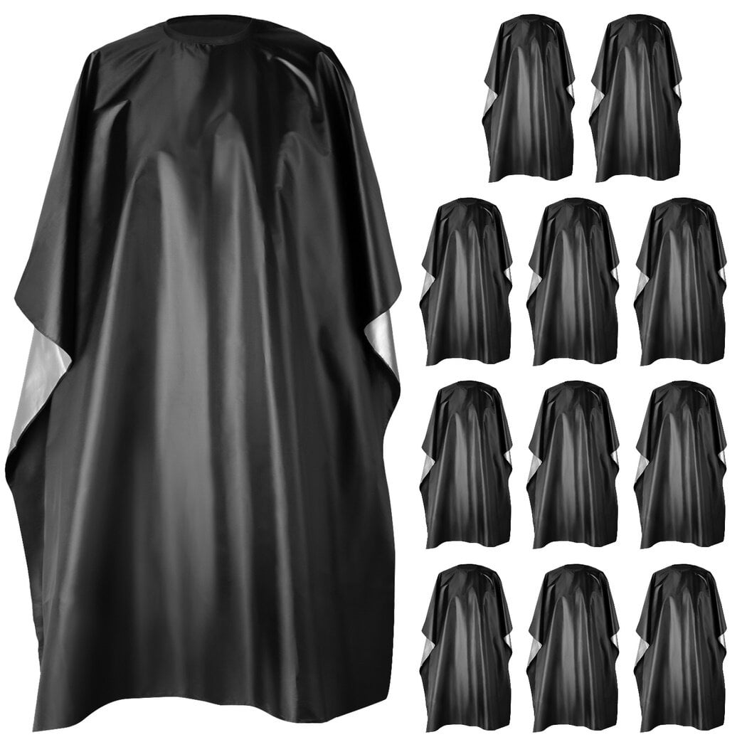12PCS Barber Cape, Waterproof Shampoo Capes With Snaps Buttons Closure, Large Hair Cutting Salon ...