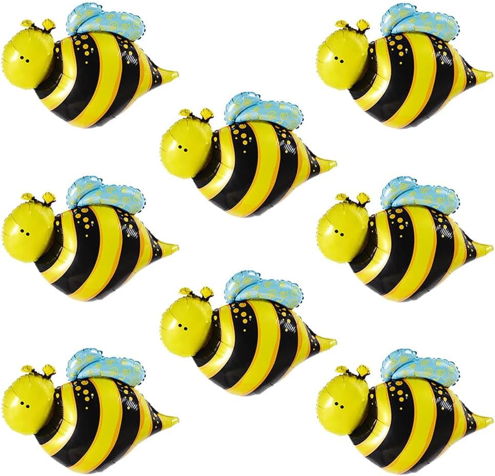 12PCS Bee Foil Balloons, 16 Inch Bumblebee Shaped for Party Decorations ...