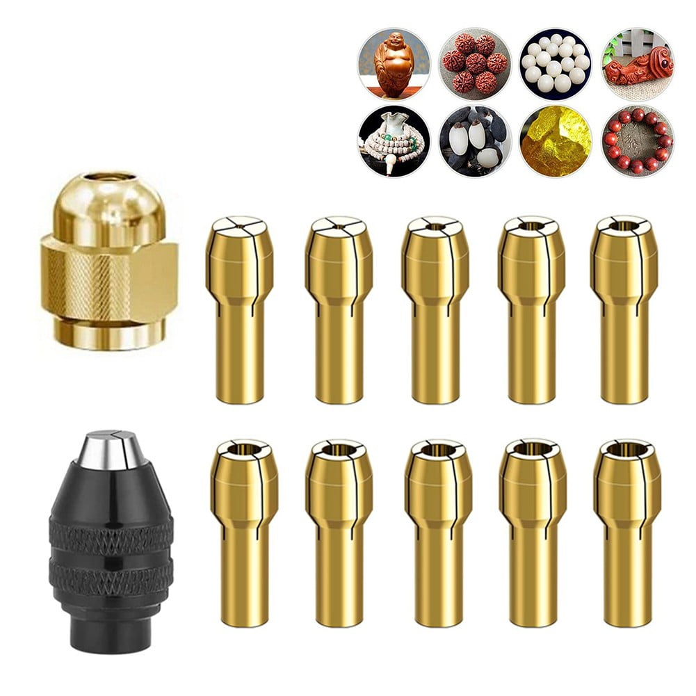 12PCS Brass Drill Chuck Set Rotating Drill Nut Drill Bit Chuck for ...