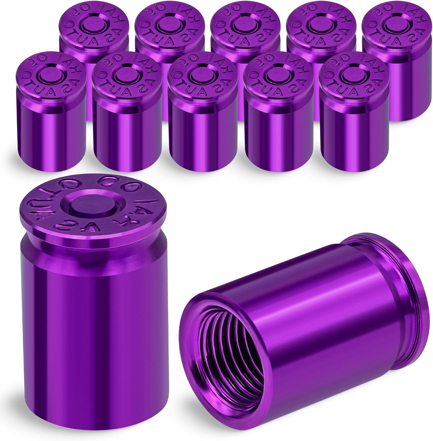 12PCS Bullet Shell Tire Valve Stem Caps, Aluminum Alloy Car Air Stem ...
