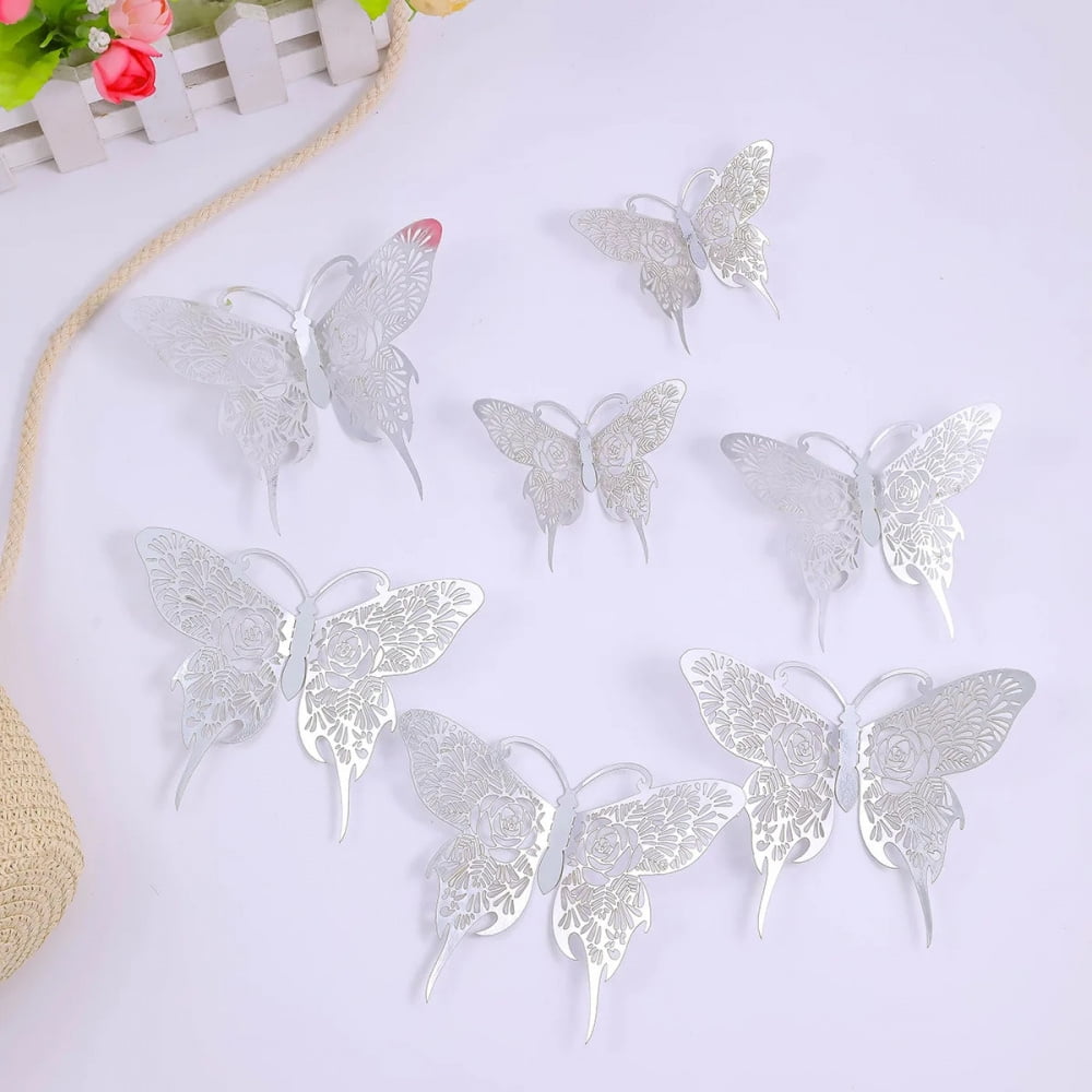 12PCS Butterfly Cake Toppers - Gold/Silver/Rose Gold/ Colorful ...