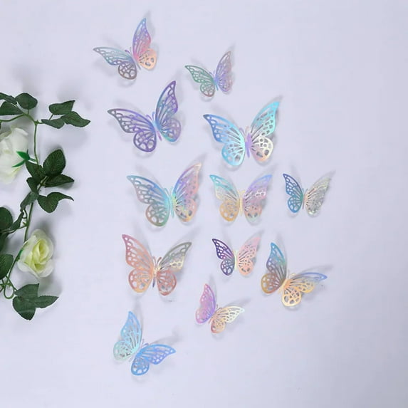12PCS Butterfly Cake Toppers - Gold/Silver/Rose Gold/ Colorful ...