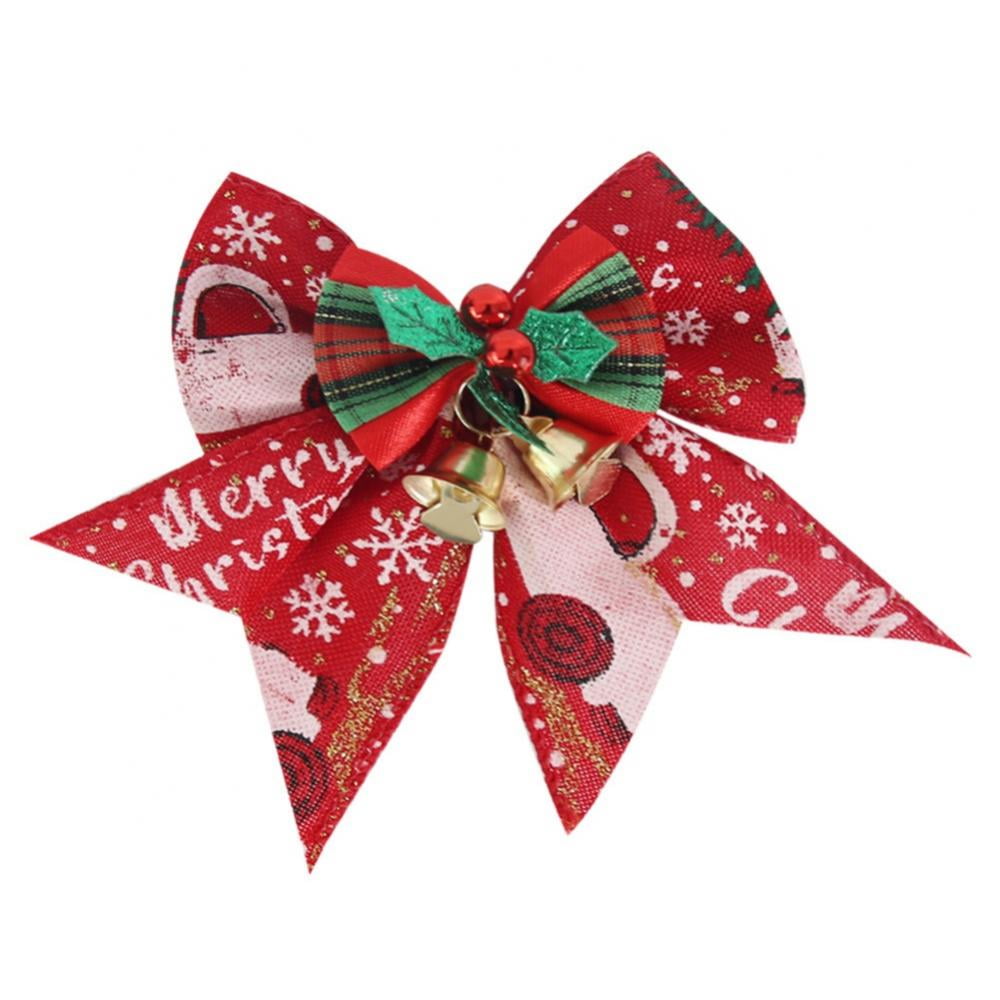12PCS Christmas Bow,2.36"x2.36" Mini Christmas Bows with Bells,Xmas ...