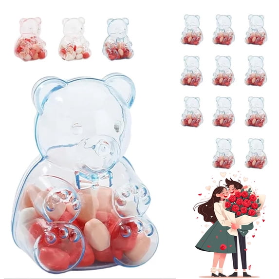 12PCS Clear Gummy Bear Candy Holders – Reusable Plastic Storage ...