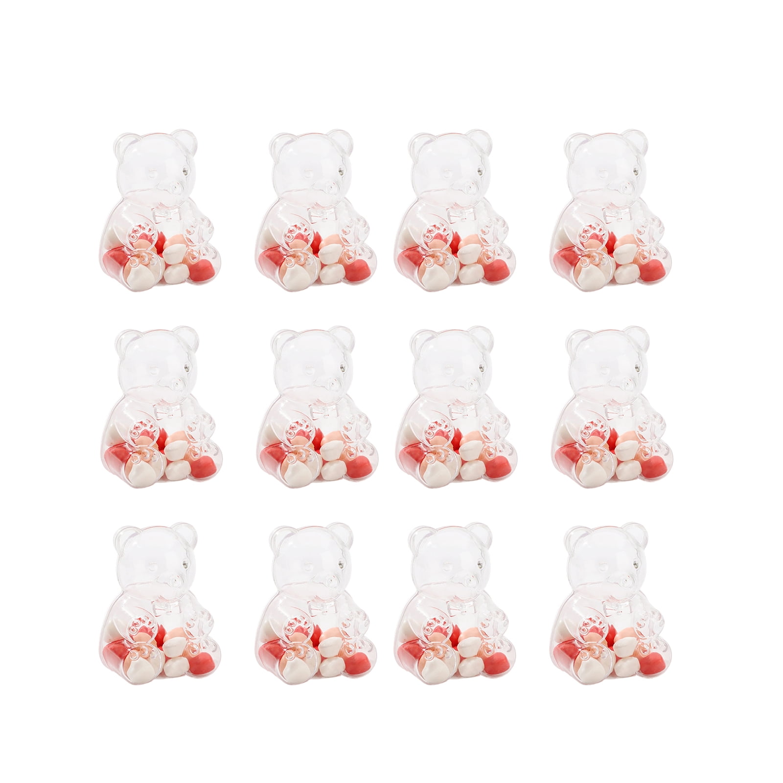 12PCS Clear Gummy Bear Container, Big Plastic Gummy Bear Shaped ...