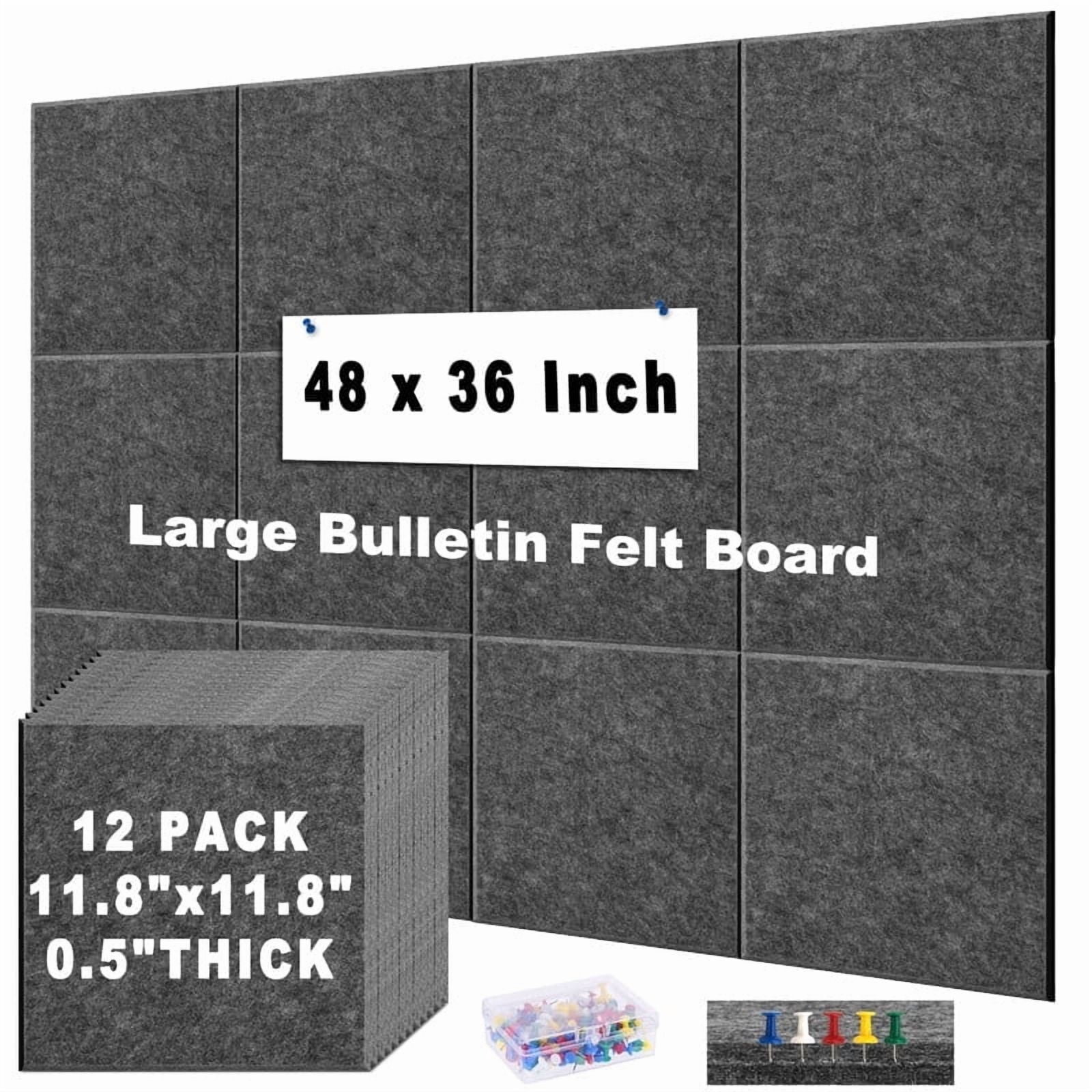 12PCS Cork Board Felt Board Tiles for Walls 11.8"x11.8", Cork Bulletin ...