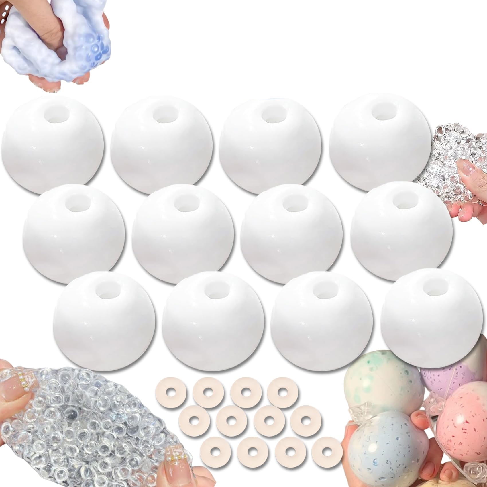 12PCS DIY Stress Ball Making Kit, 2025 New Crunchy Stress Ball Squishy ...