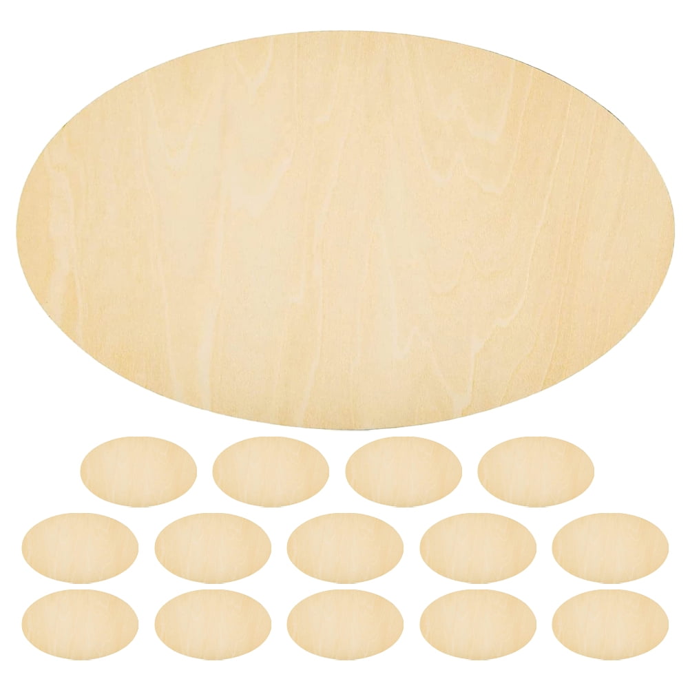 12PCS DIY Unfinished Wood Pieces Crafts Oval Boards Wooden Pieces Wood ...
