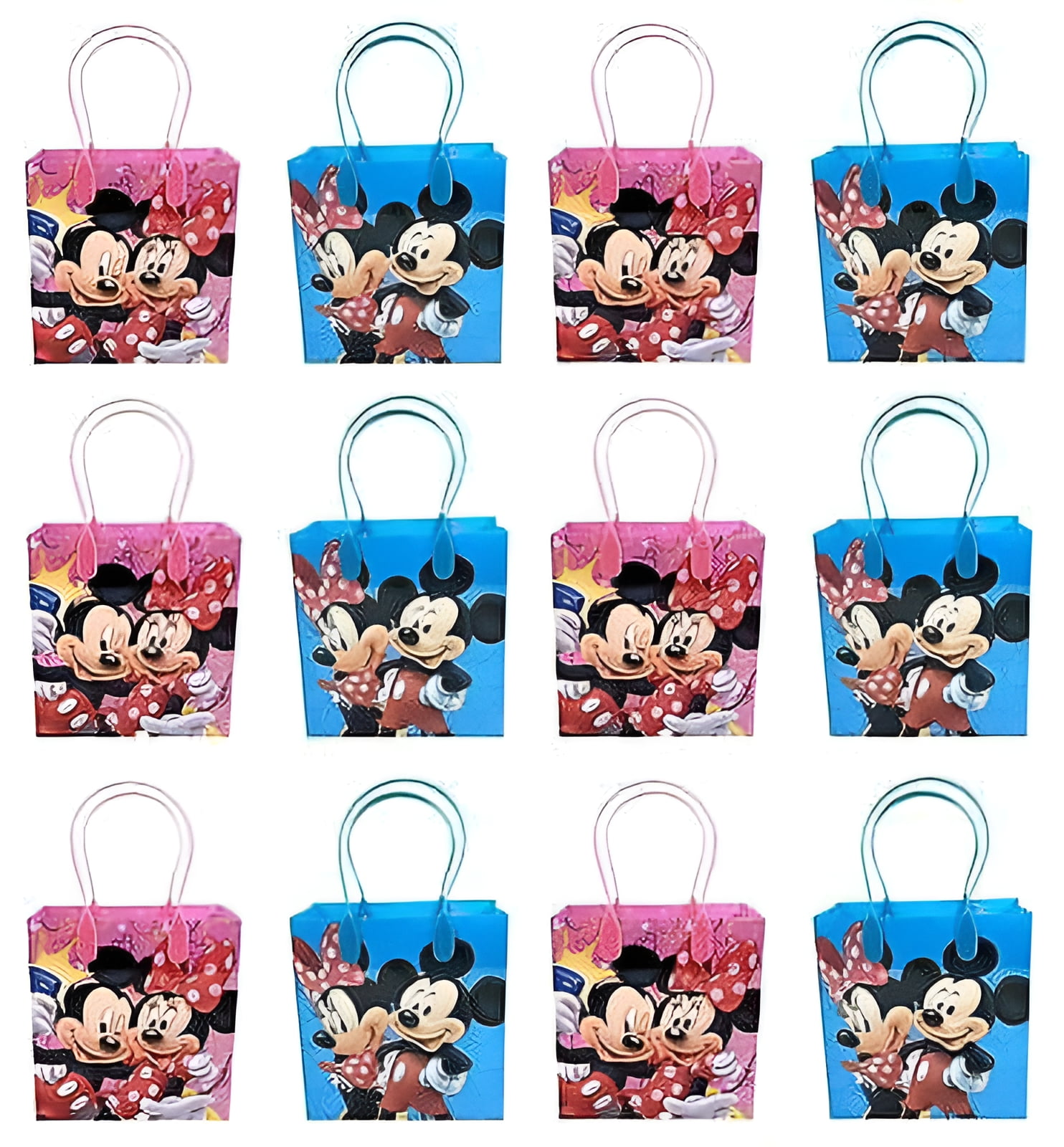 "Disney Mickey and Minnie Mouse Goodie Bags, 12PCS Reusable Plastic ...