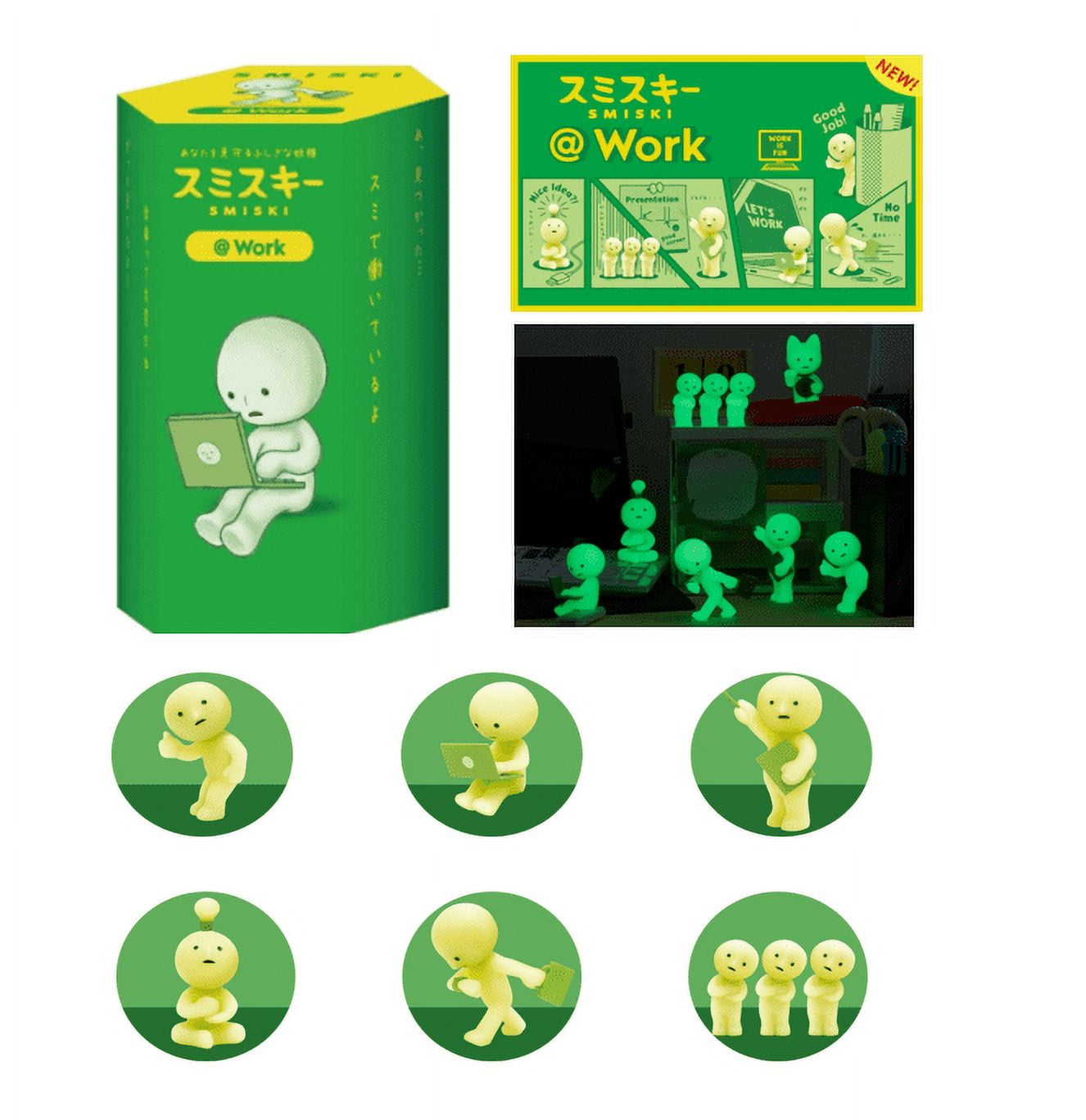 12PCS Dreams Smiski Glow in The Dark Figure Smiski Hippers Glow in the ...
