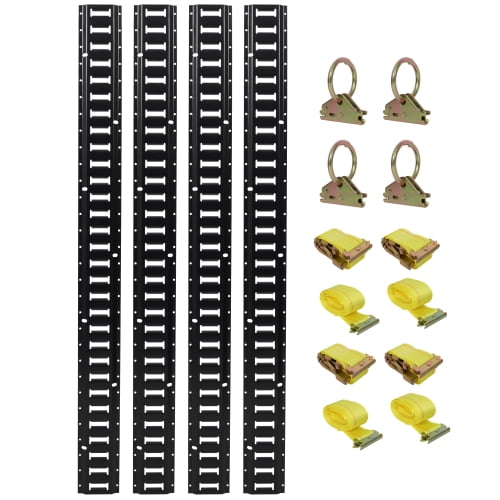 12PCS E Track Tie-Down Rail Kit, Trucks, Vans, Garages, Trailer Tie ...
