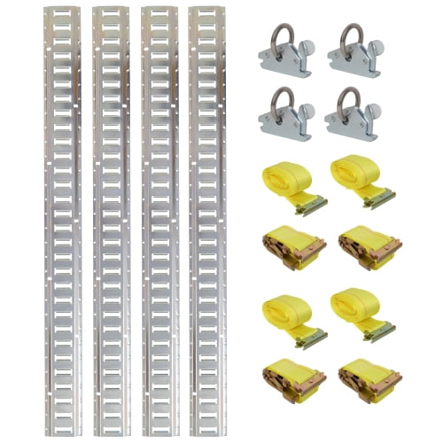 12PCS E Track Tie-Down Rail Kit, Trucks, Vans, Garages, Trailer Tie ...